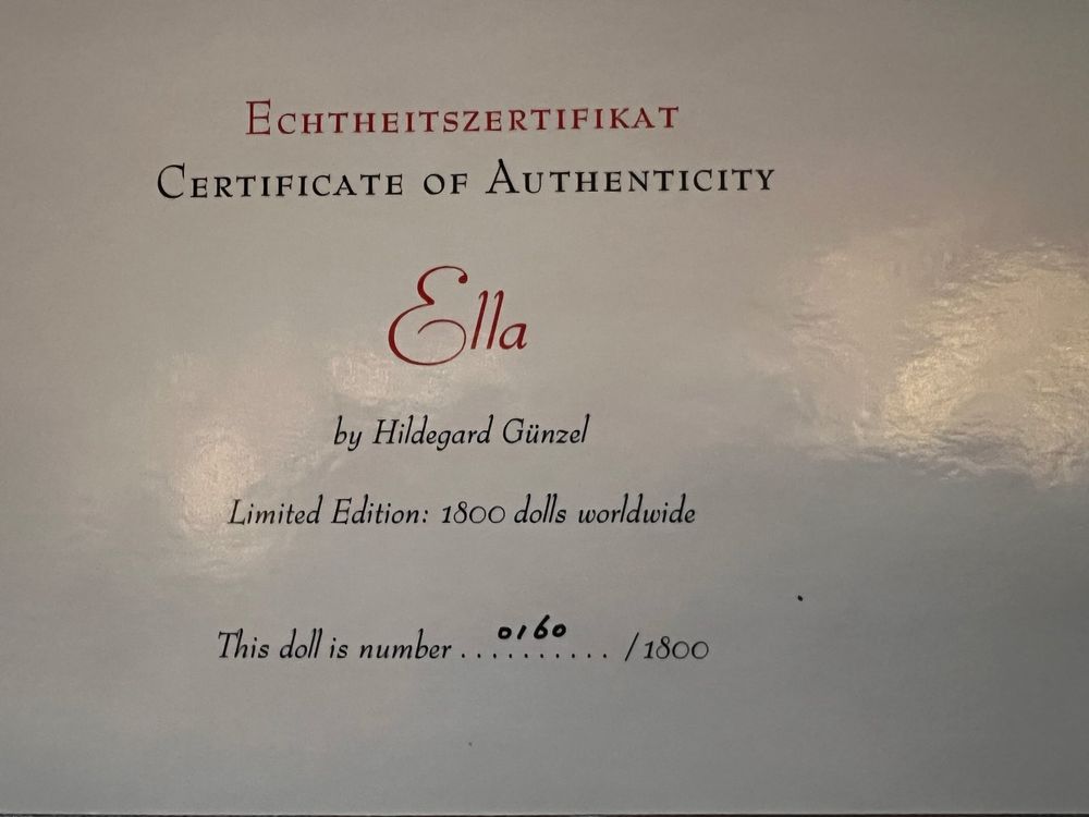 Hildegard Günzel Künstlerpuppe Ella – Limitiert (Gebraucht) in Flawil ...