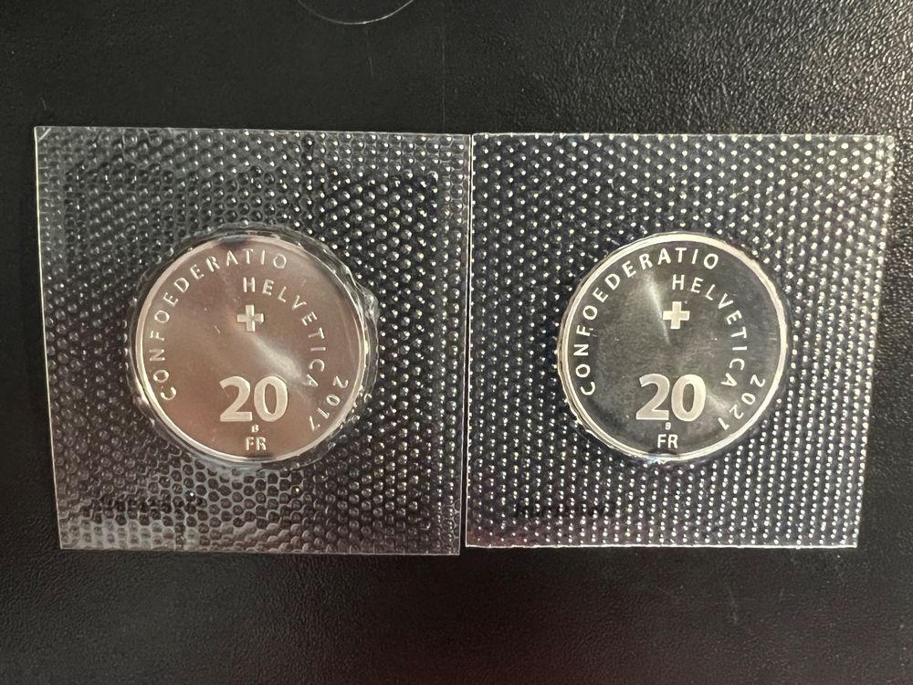 2x pièces de 20CHF commémorative UNC en argent, marquées | Kaufen auf ...