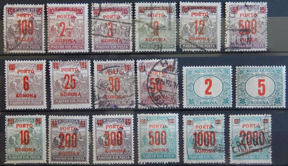 Ungarn Porto ex. Kat. 68-94 */gest. 1921/24 (Gebraucht) in Zürich für ...
