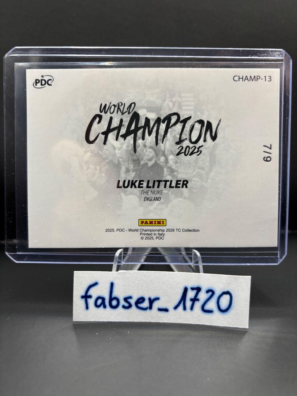 Luke Littler Gold /9!!! 2026 Panini PDC Darts (Neu (gemäss Beschreibung ...