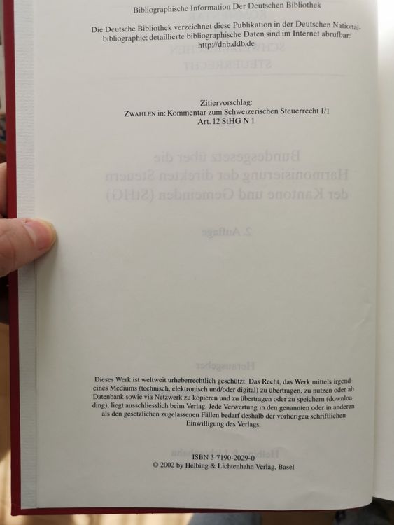 Bundesgesetz über die Harmonisierung dir. Steuern (StHG) (Gebraucht) in ...