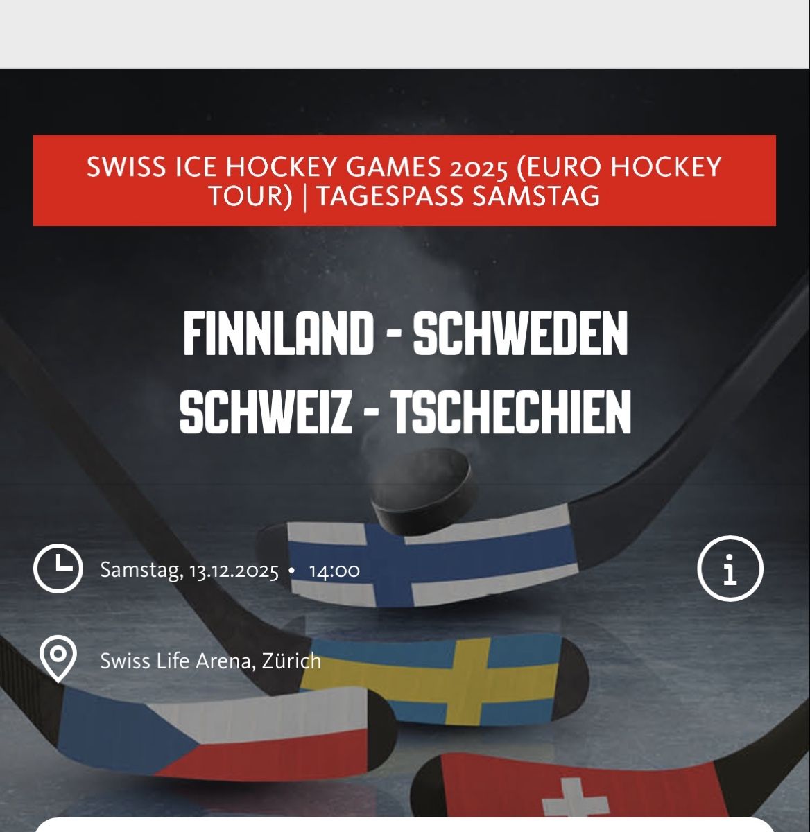 Swiss Ice Hockey Games 2025, 13.12, Zuerich, 2 Top Spiele! (Neu und ...