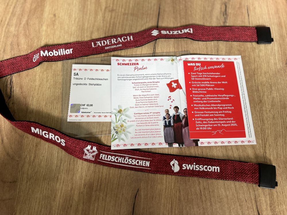 ESAF 2025 Glarnerland: Festivalpass für Samstag! (Neu und ...