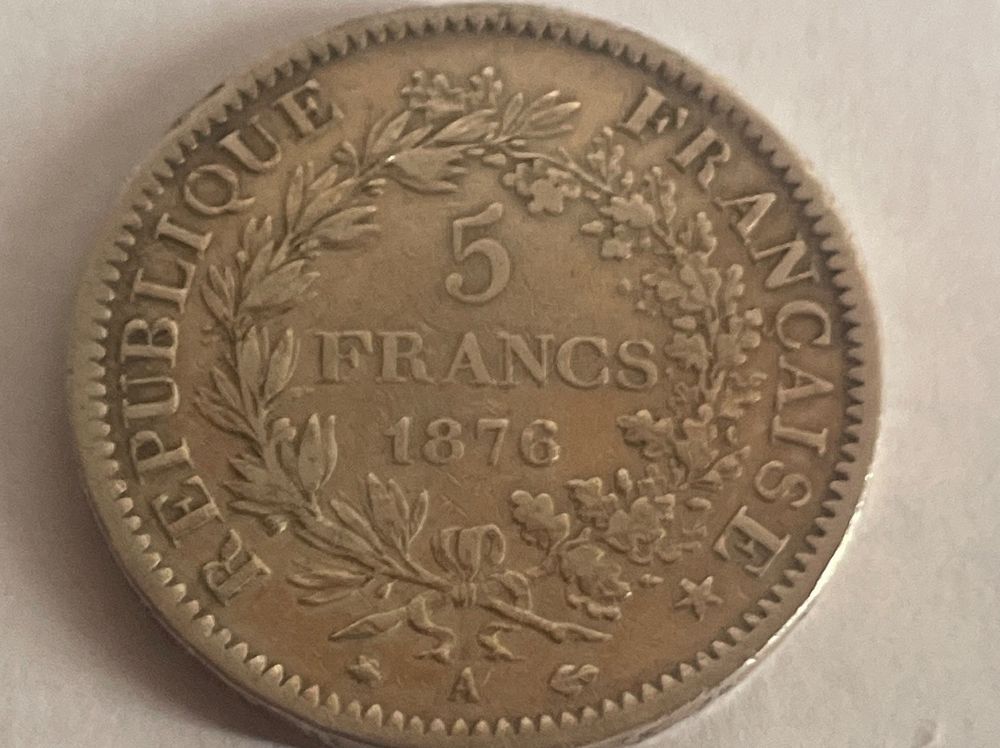 Pièce de 5 francs 1876 en argent | Kaufen auf Ricardo