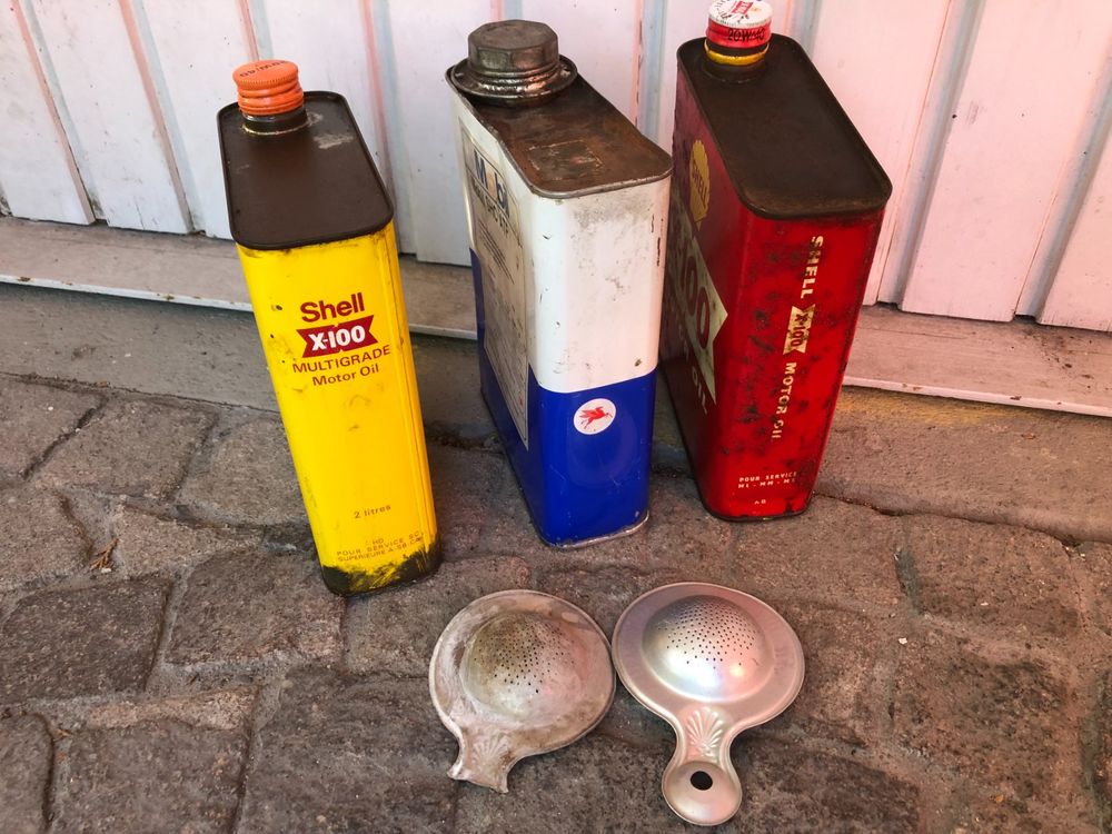 alte Öl Dosen Kanister # oldtimer GARAGE SHELL Mobil OIL BP (Gebraucht ...