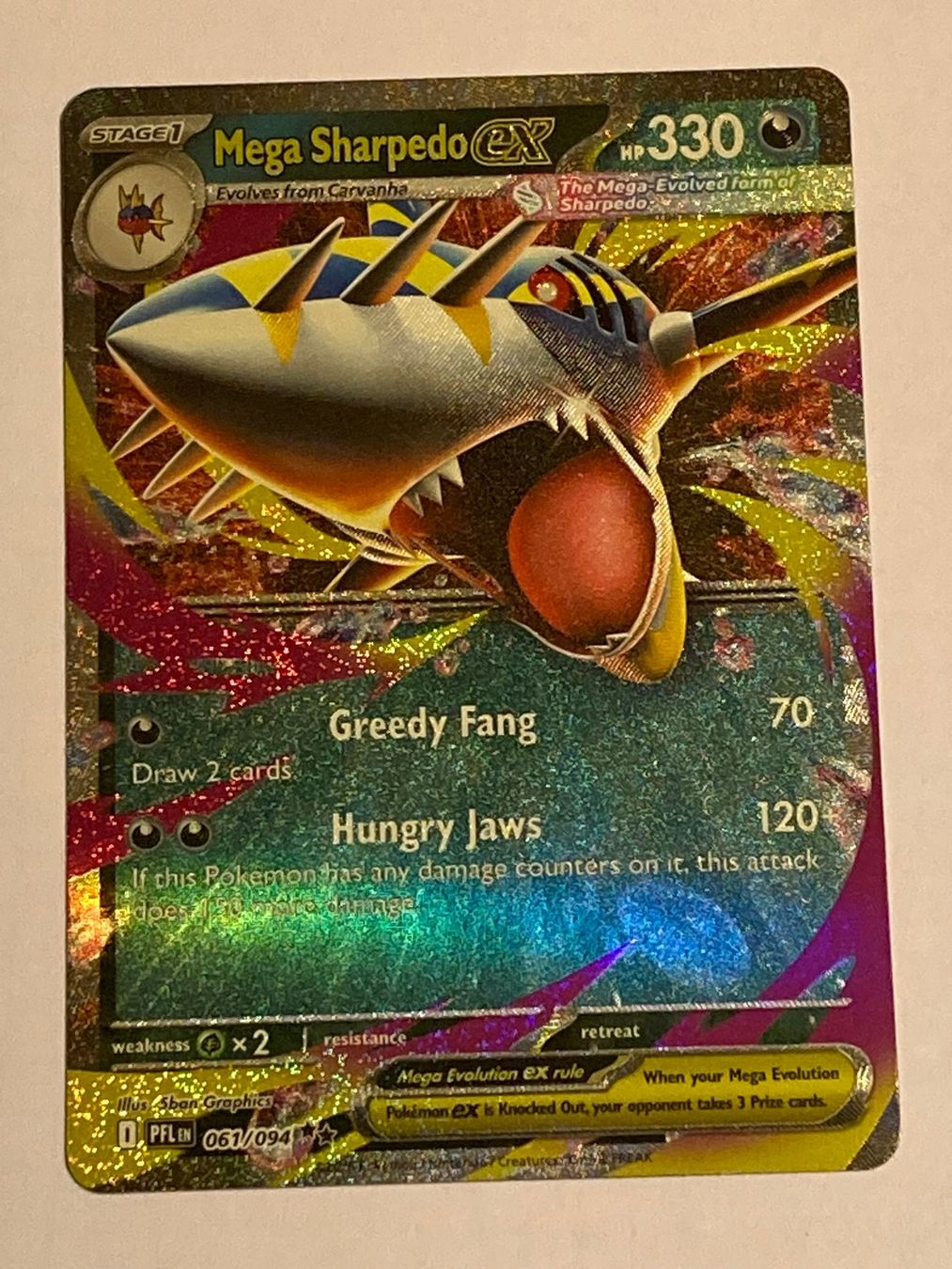 Pokemon PHANTASMAL Mega Sharpedo ex 061 / 094 🇬🇧 EN (Neu (gemäss ...