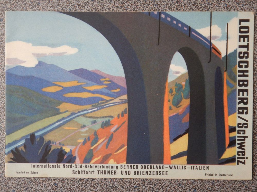 Farbprospekt Lötschbergbahn (BLS) mit Streckenpanorama (Gebraucht) in Cham für CHF 7 – mit ...