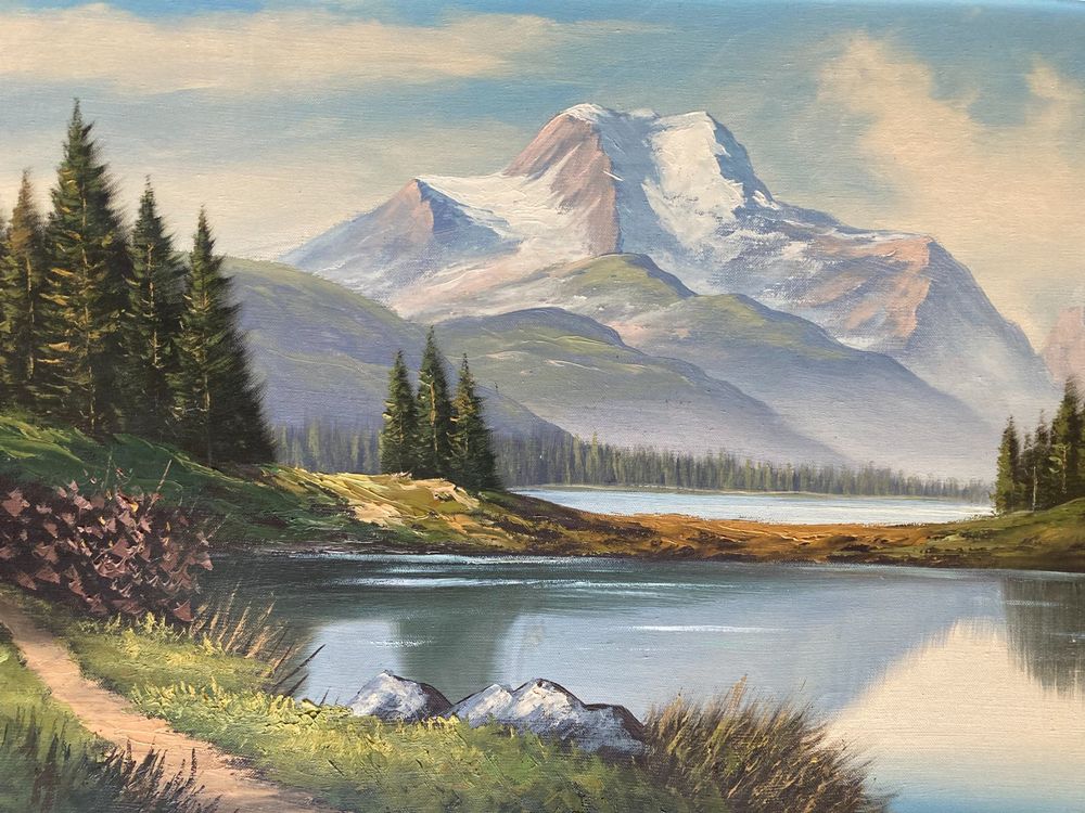 GEMÄLDE LANDSCHAFT auf Leinwand sign. J.Graf 74 x 58 cm | Kaufen auf Ricardo