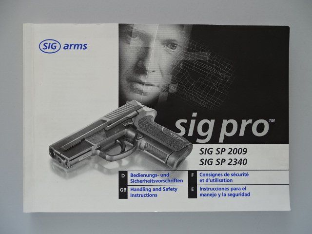 Anleitung / Manual SIG Arms sig pro Model SP 2009 & SP 2340 | Kaufen ...