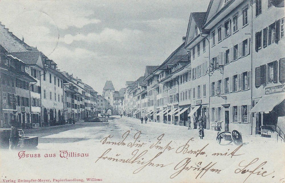 1899/1920, "Gruss aus Willisau", bläuliche Lichtdruckkarte (Gebraucht) in Wenslingen für CHF 5 ...