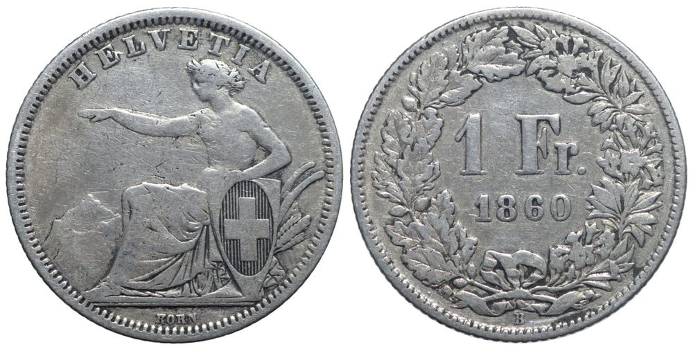 b- 1 Franken 1860 (Gebraucht) in Chiasso für CHF 150 – mit Lieferung auf Ricardo kaufen