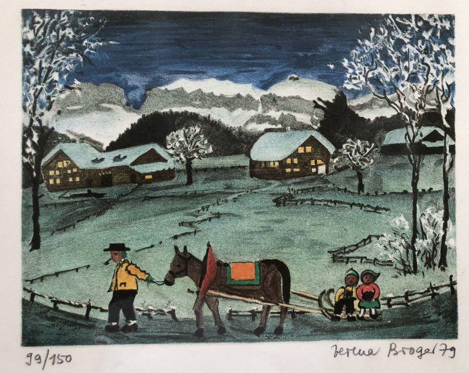 Verena Broger - Lithografie - "Appenzeller Winterlandschaft" (Gebraucht) in Schaffhausen für CHF ...