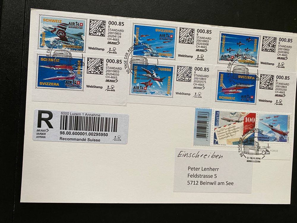 WebStamp Air14 Schweizer Luftwaffe + 50. Tage Aerophilatelie (Neu ...