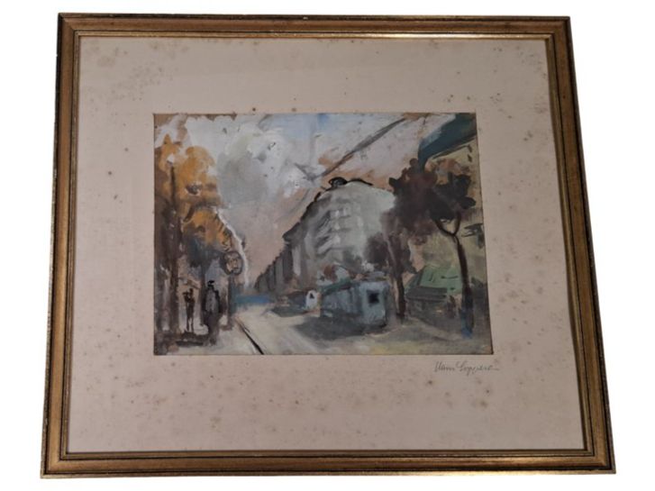 HANS SOPPERA Gemälde einer Strasse&Häuser,Aquarell (Gebraucht) in Wil ...