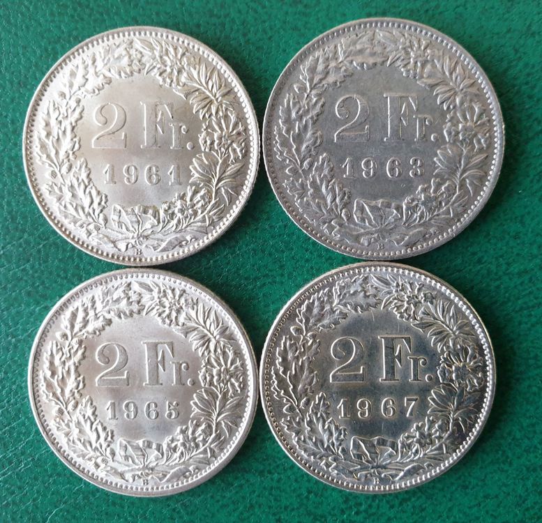 2 Franken 1961, 1963, 1965 + 1967 Silber | Kaufen auf Ricardo