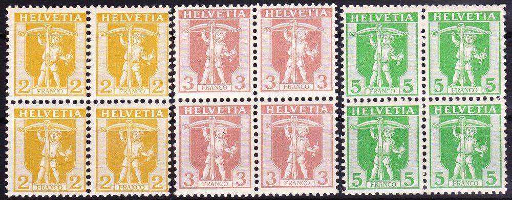 Nr. 101-103 im Viererblock ** Kat. 92.00 (Neu (gemäss Beschreibung)) in Bern für CHF 7 – mit ...