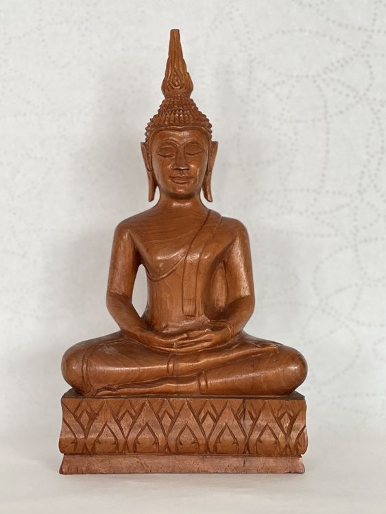 Buddha Thailand im Lotussitz Holz handgeschnitzt Asiatika | Kaufen auf ...