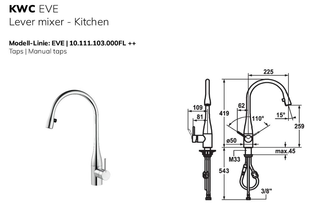 Küchenarmatur KWC EVE in Chrom | Kaufen auf Ricardo
