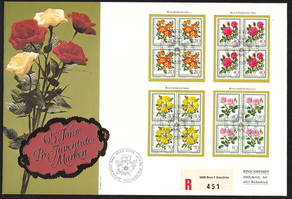 R 451 FDC Grossbrief vierer Blocks PJ Rosen 1977 ab 1.- | Kaufen auf ...