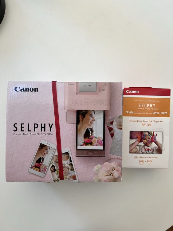 Canon Selphy CP1300 Photo Printer rosa mit Paper Set neu OVP (Nuovo e ...