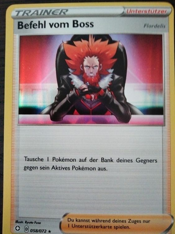 Pokémon Befehl vom Boss 058/072 Trainer Karte (Neu und originalverpackt ...
