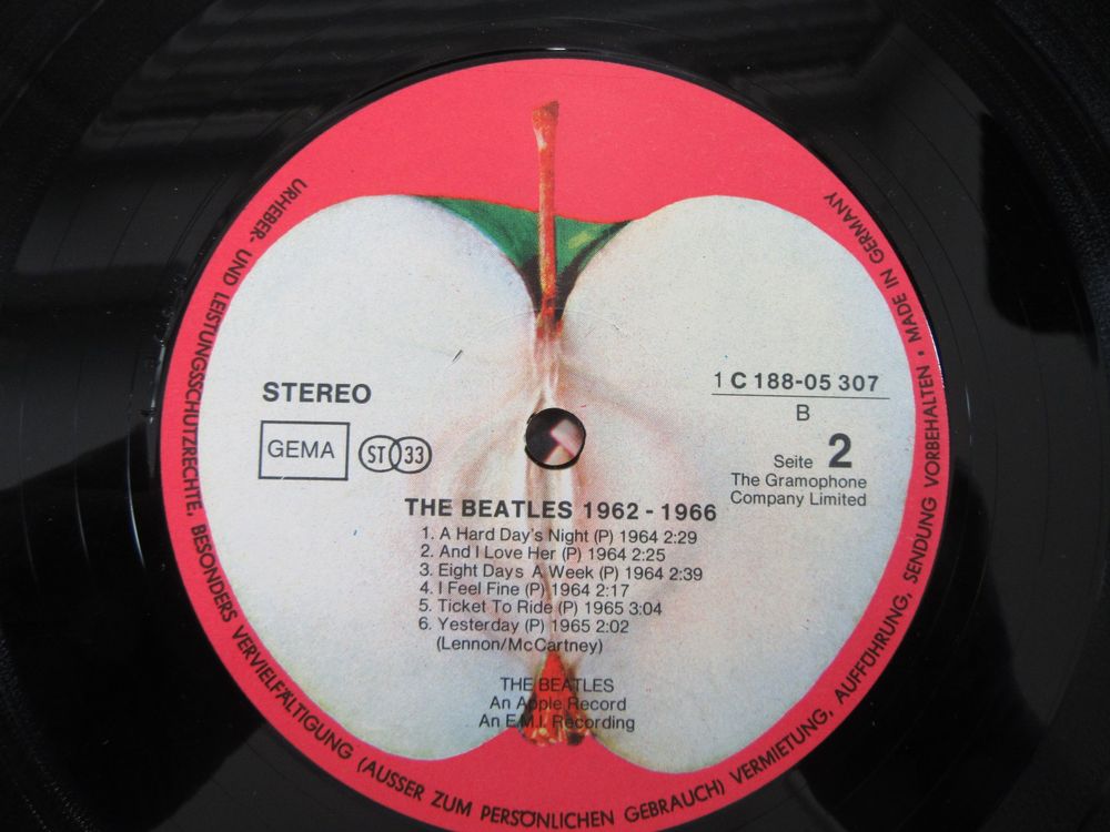 BEATLES DOPPEL-LP 1962-1966 VINYL 33T ALBUM VINYL GEBRAUCHT | Kaufen ...