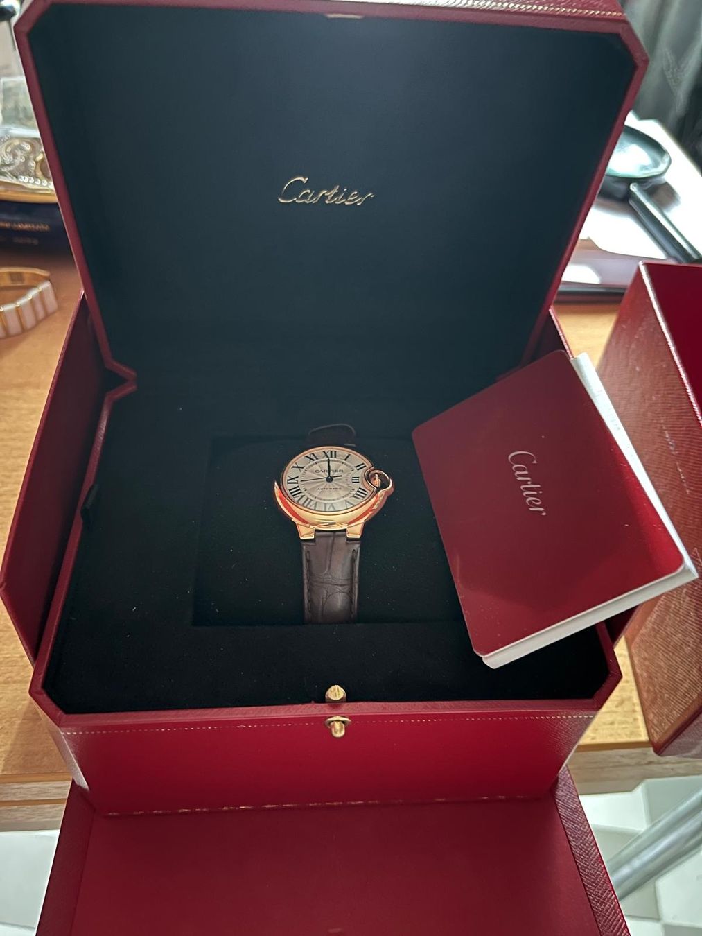 Cartier Ballon Bleu WGBB0031 Auto Red Gold, 34mm full set (Neu (gemäss ...