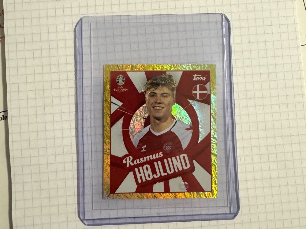 Rasmus Hojlund Gold DEN PTW EURO 2024 TOPPS (Neu (gemäss Beschreibung ...