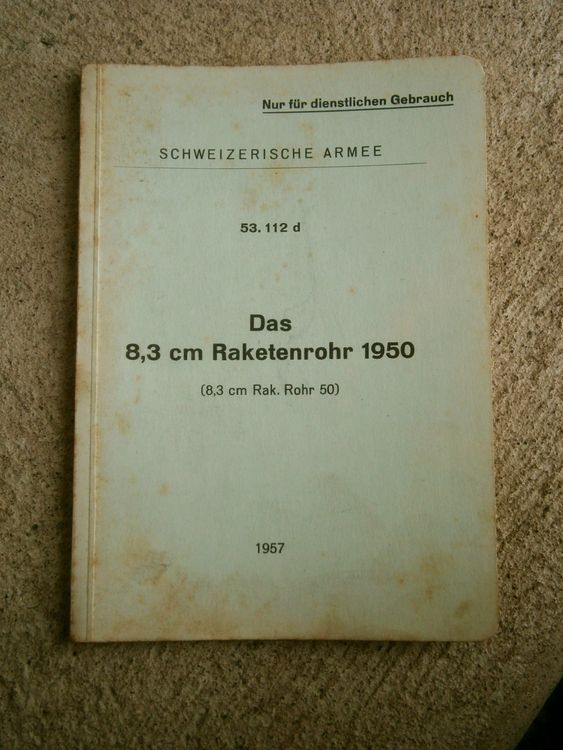 Schweizerische Armee Reglement Raketenrohr 1950 (Gebraucht) in Burgdorf für CHF 9 – mit ...