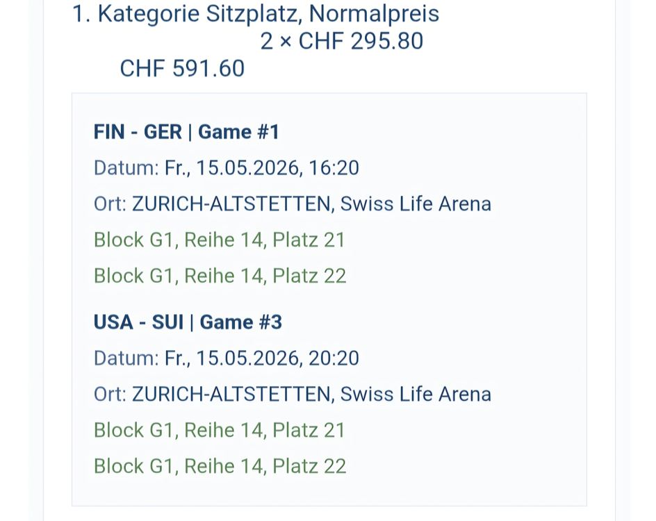 IIHF Eishockey WM TOP-Plätze nebeneinander FIN-GER/USA-SUI (Neu und ...