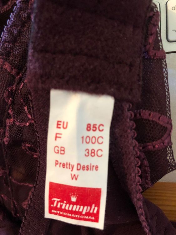 Triumph BH in bordeaux Farbe mit Spitze Gr. 85 C NEU | Kaufen auf Ricardo
