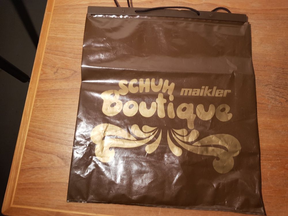 Vintage Plastik Tasche Einkaufstasche Schuh Boutique Maikler (Gebraucht ...