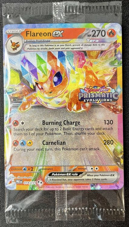 Flareon ex Promo Stamp Sealed Prismatic Evolutions Pokemon (Neu und ...