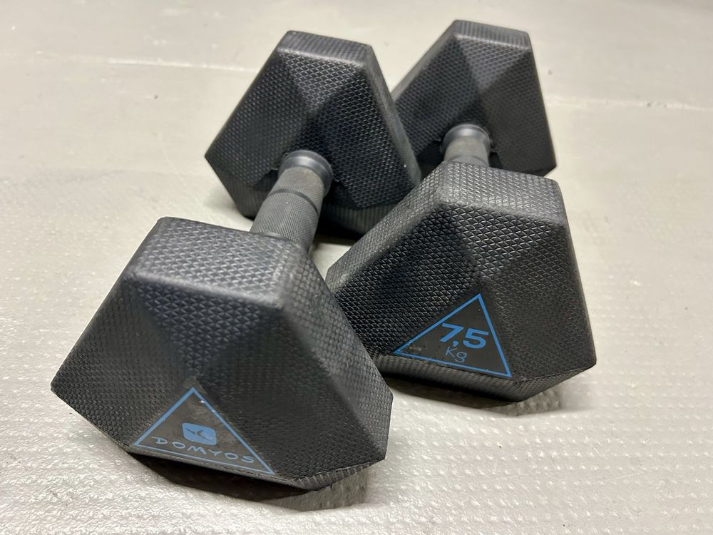2x 7.5 kg Hex Dumbbells Domyos Fitness Weights (Gebraucht) in Basel für ...