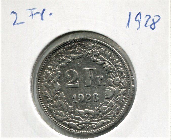 2 Franken Silbermünze 1928 (Gebraucht) in Bachenbülach für CHF 8 – mit Lieferung auf Ricardo kaufen