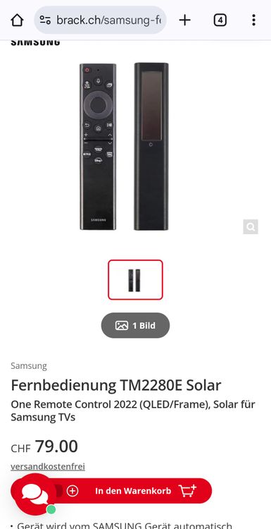 Samsung Solar Fernbedienung TM2280E 2022 | Kaufen auf Ricardo