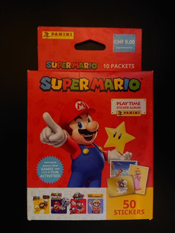 PANINI - Super Mario - Ecoblister - 10 Packets - 50 Stickers (Neu und ...