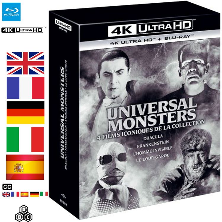 🎬Coffret Universal Monsters - 4K UHD + Blu-ray (Neuf avec emballage d ...