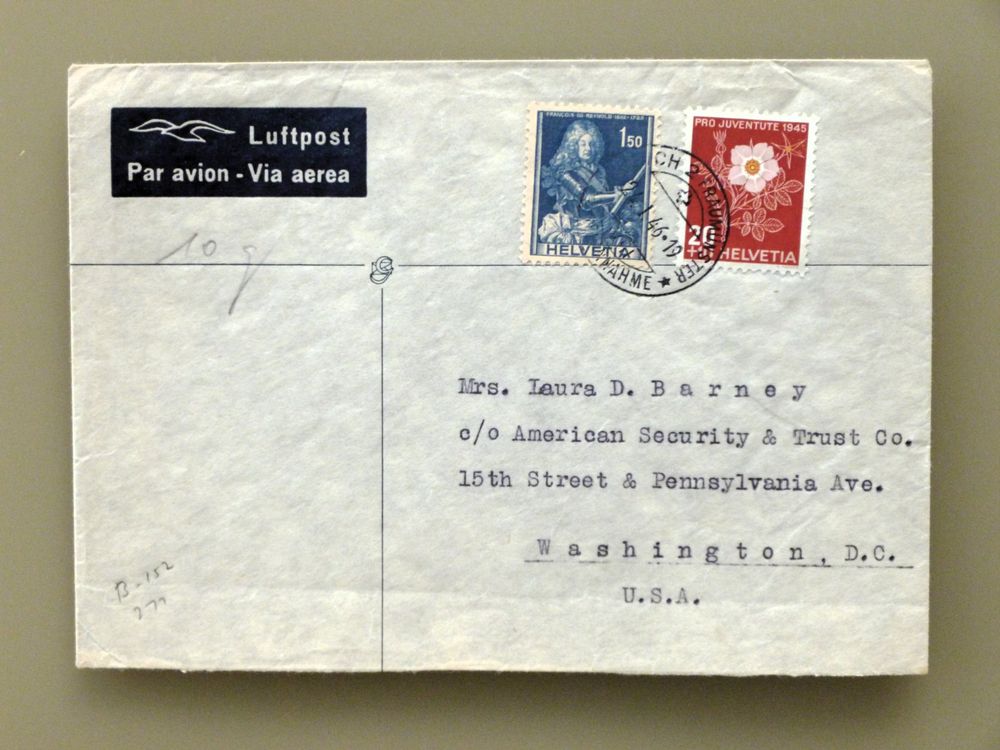 Lupo - Brief 1946, MiF Hist. Bilder/PJ, ZÜRICH 24.I.46 > USA (Gebraucht ...