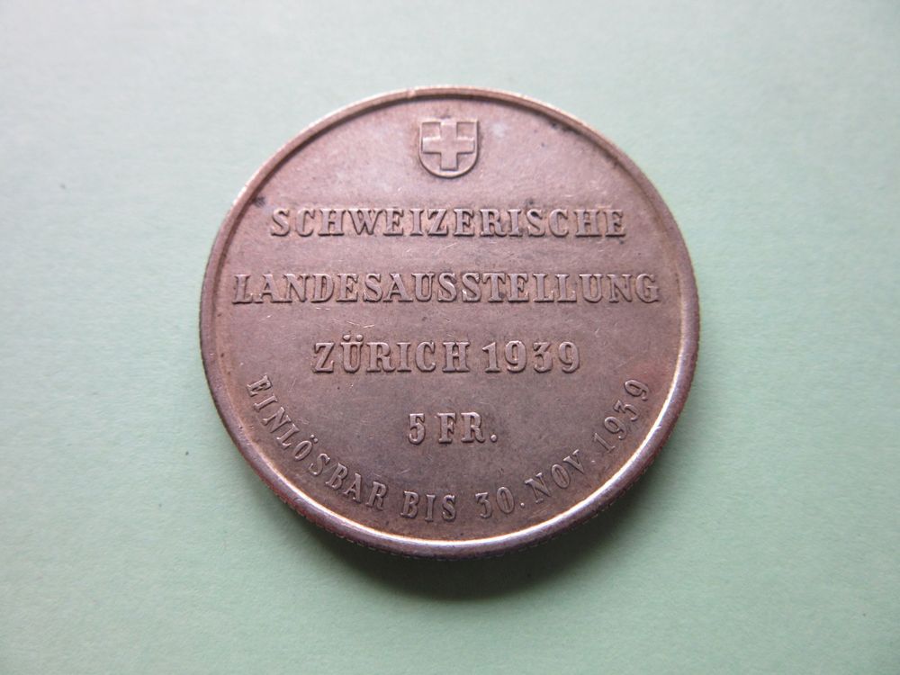 Gedenkmünze 5 Franken 1939 "Landesausstellung" | Kaufen auf Ricardo