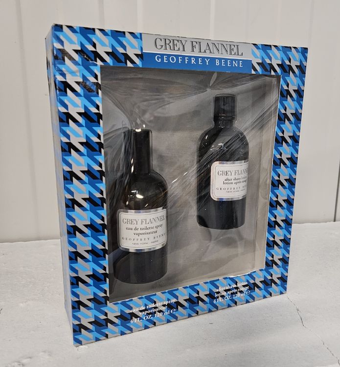 Herren Duft-Set Geoffrey Beene GREY FLANNEL EdT + AsL 120ml (Neu und ...