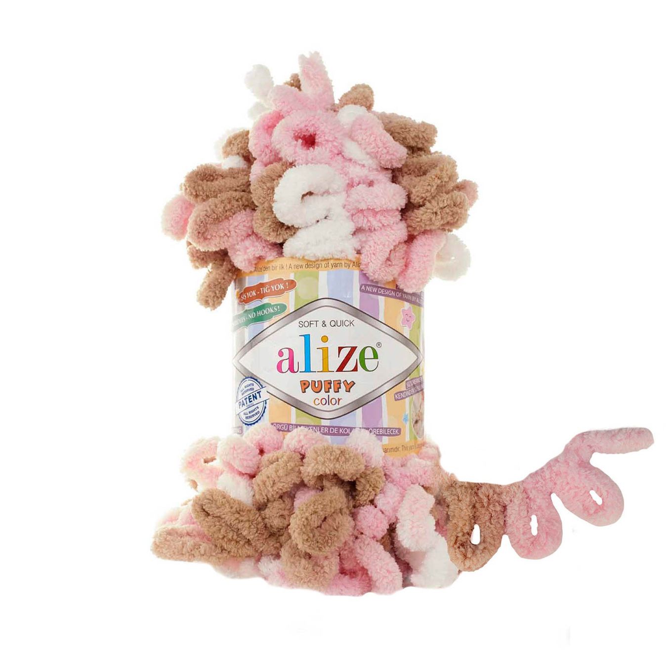 5x Laine à crocheter avec les mains Alize Puffy 6046 Color (Neuf avec ...