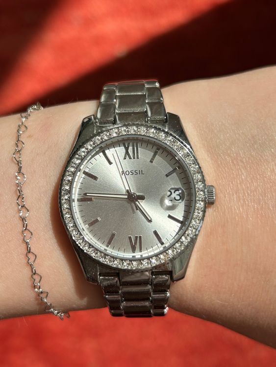 Glitzer Uhr Silber