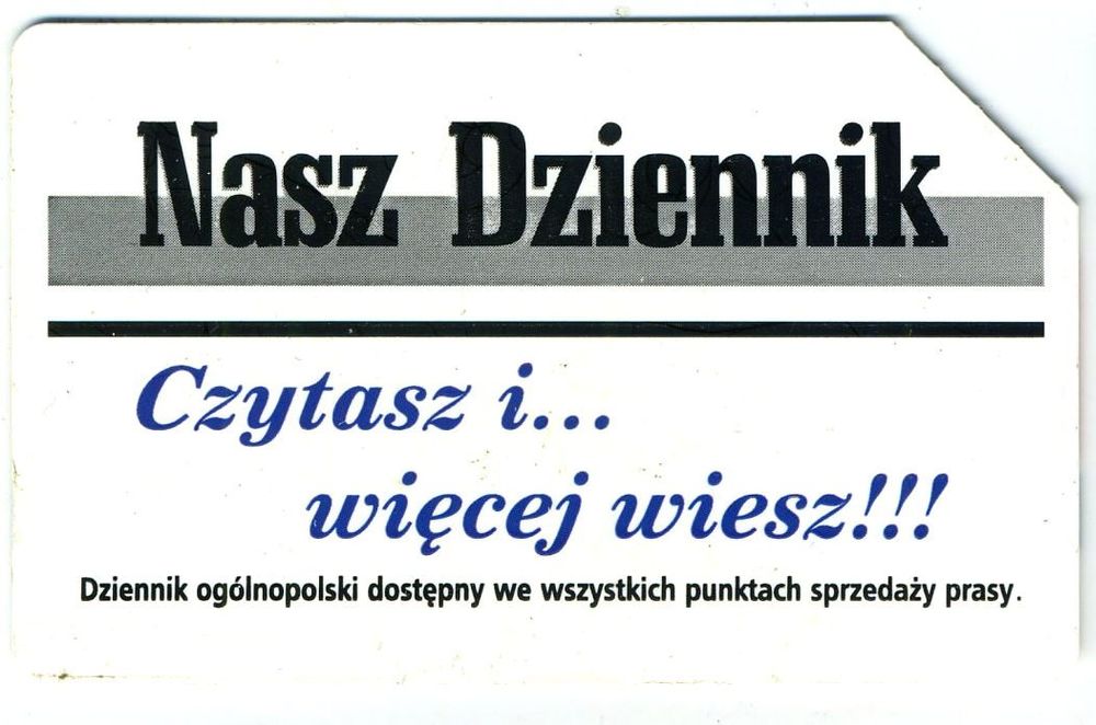 Telefonkarte "Nasz Dziennik Zeitung". (Gebraucht) in Basel für CHF 1 – mit Lieferung auf Ricardo ...
