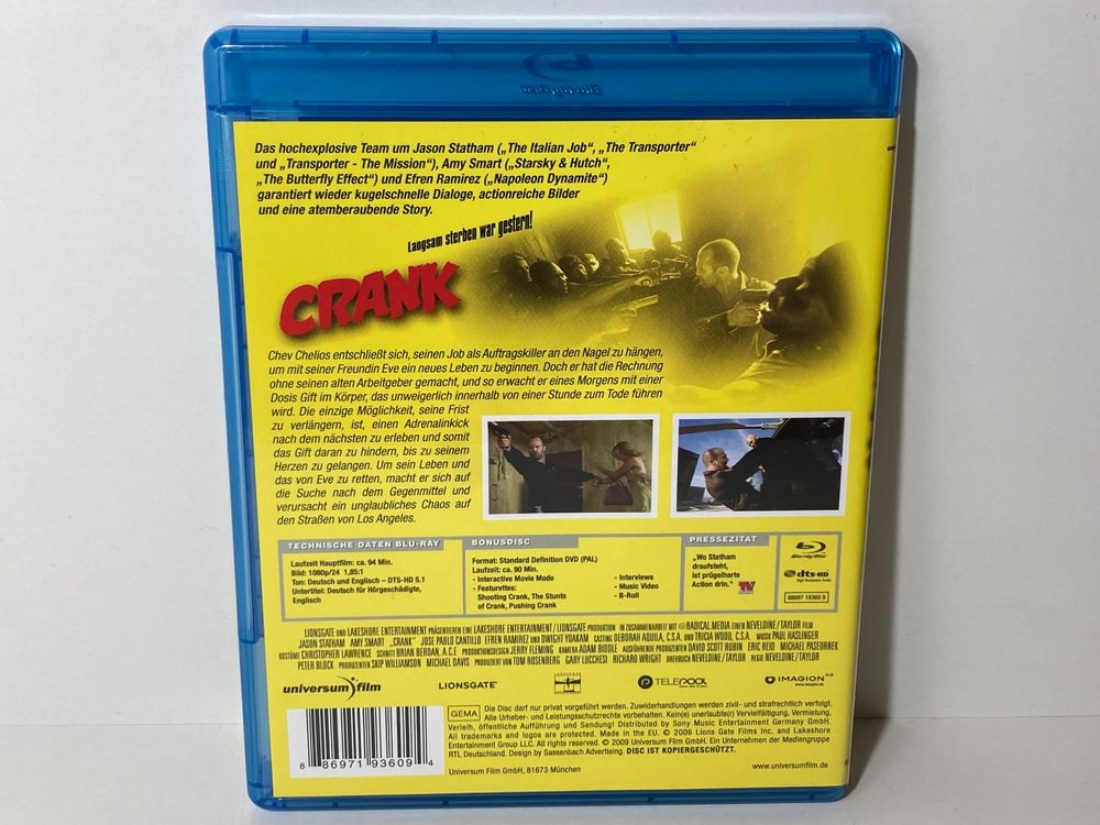 Crank 1+2 Blu Ray Uncut (Gebraucht) in Wilderswil für CHF 7.9 – mit Lieferung auf Ricardo kaufen