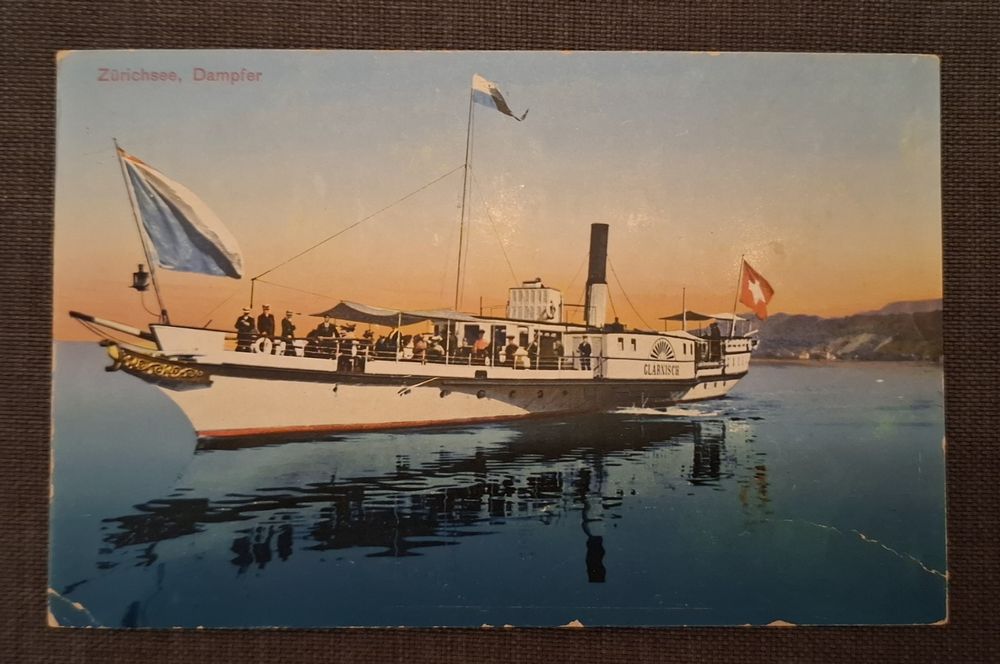 Alte Ansichtskarte Zürichsee Dampfer "Glärnisch" (Gebraucht) in Stäfa ...