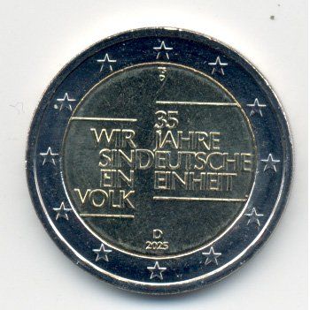Deutschland 2 Euro 2025D 35Jahre Deutsche Einheit bankfrisch (Neu ...