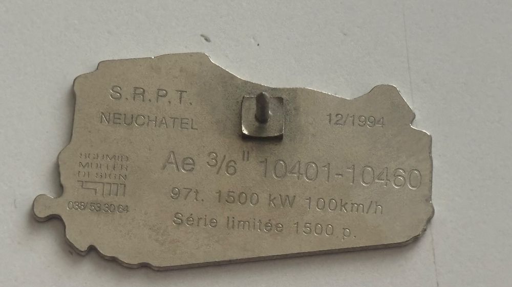 Pin's Schmid & Muller Design - Ae 3/6 II 10401-10460 (D'occasion) à ...