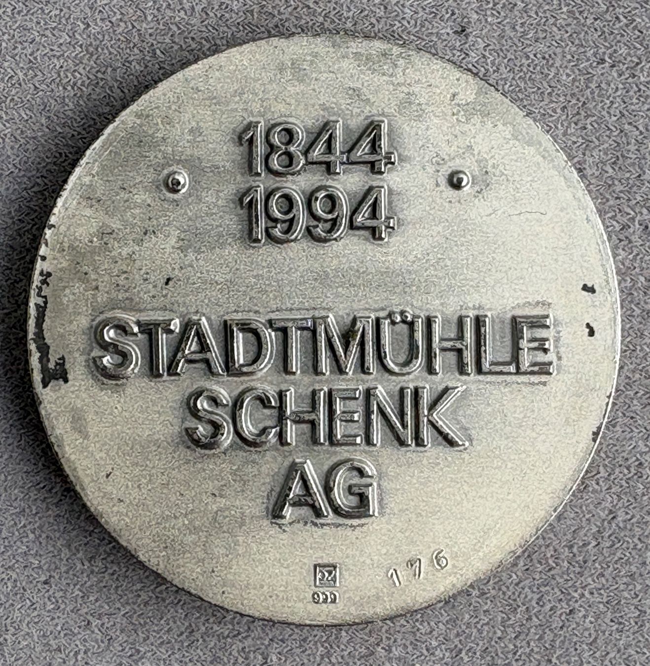 Stadtmühle Schenk AG, Jahrgang 1844-1994, Silber 999 (Gebraucht) in ...