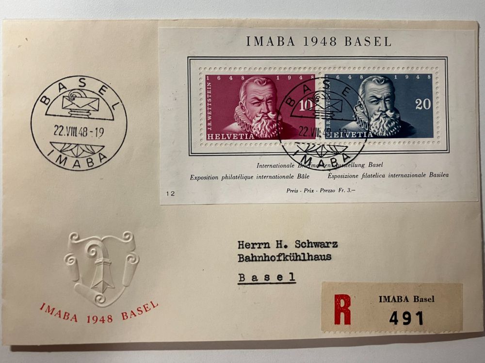 Brief, 1948, IMABA-Block Basel, Kat. W31 (Gebraucht) in Würenlos für CHF 10 – mit Lieferung auf ...